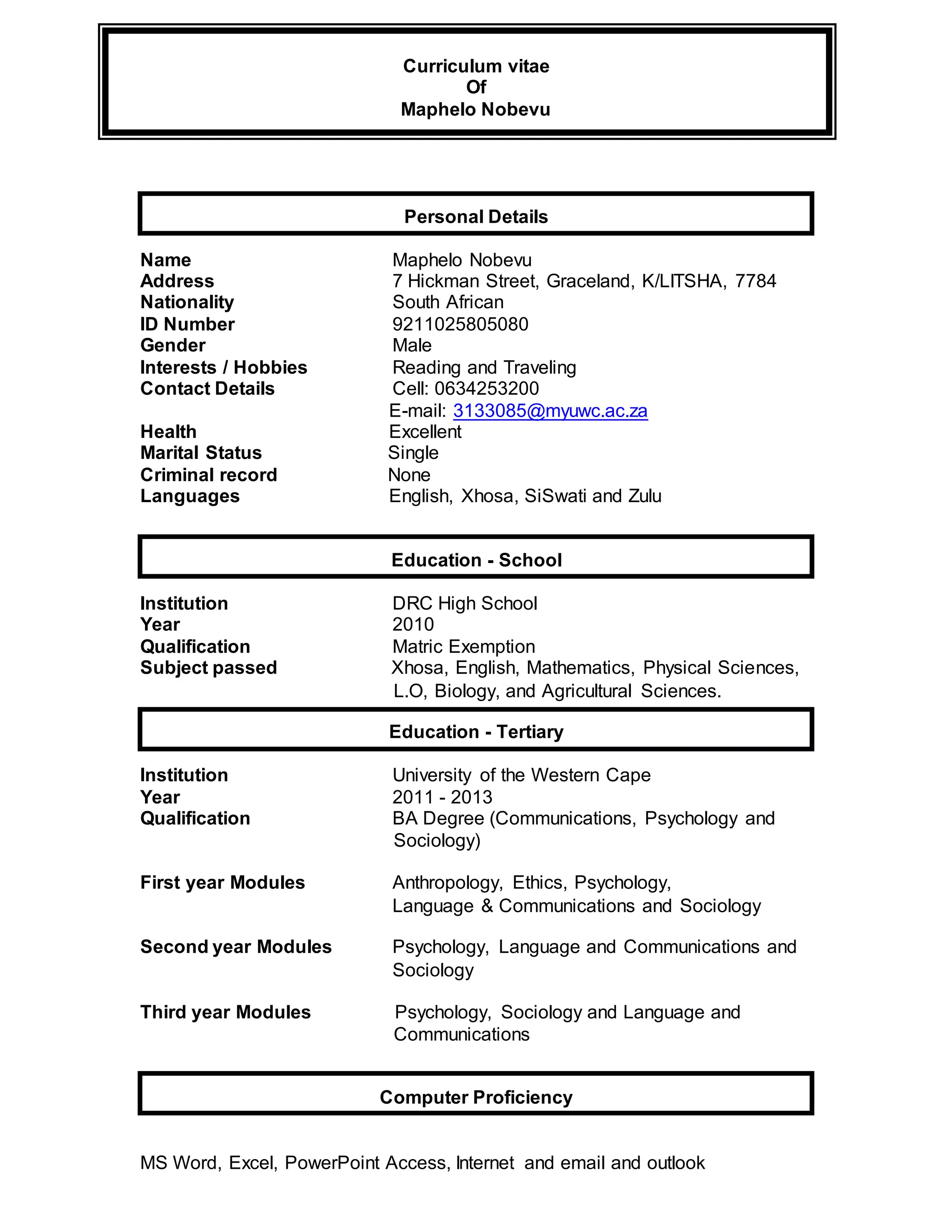 RESUME (CV) | PDF