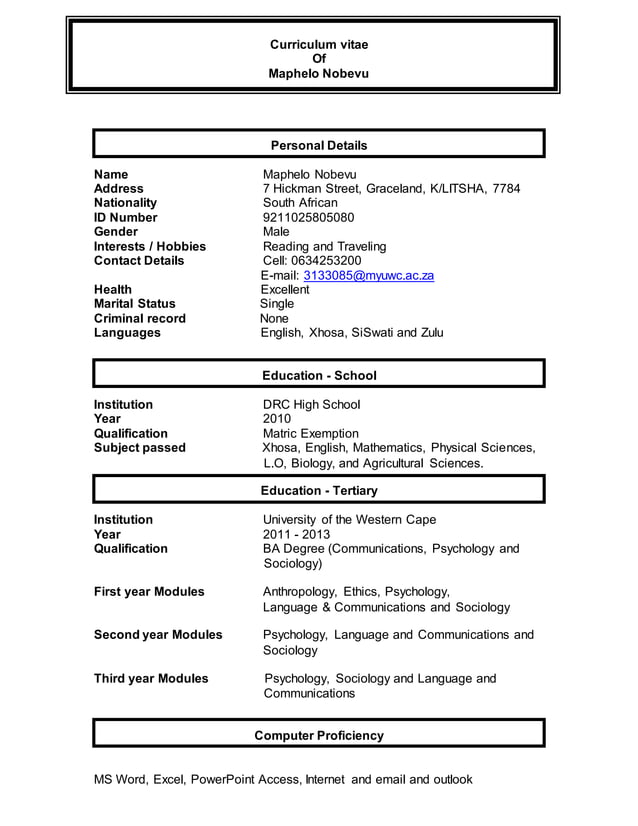 RESUME (CV) | PDF