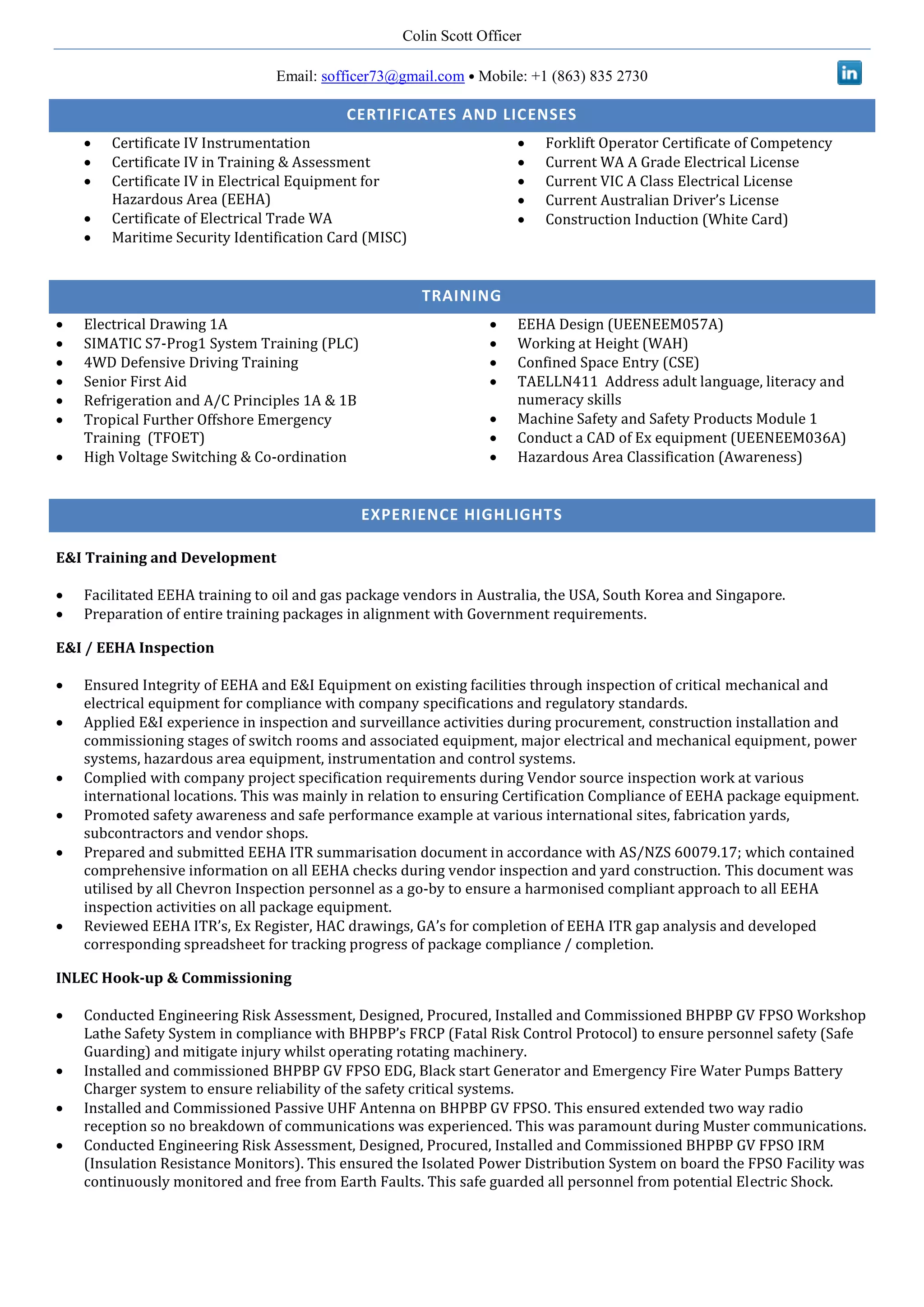 Colin Officer - Resume | PDF