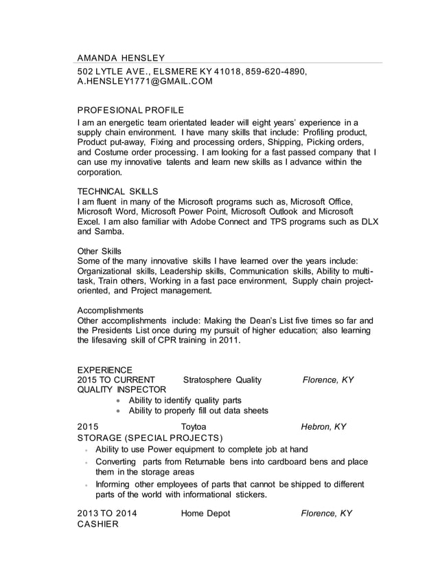 Amanda Hensley New Resume | PDF