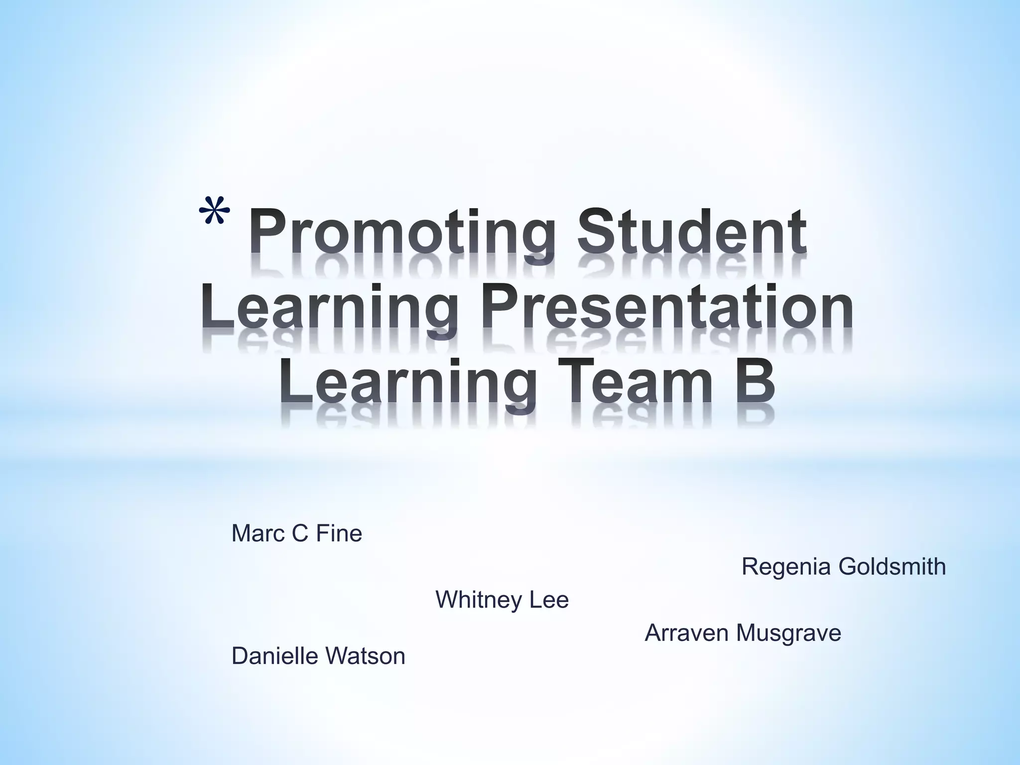 promoting+student+learning | PPT