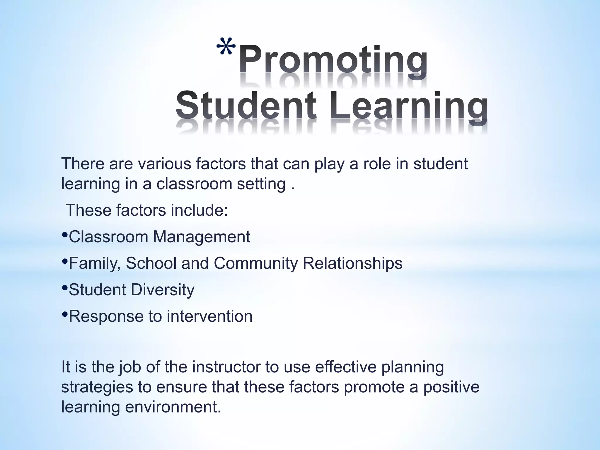 promoting+student+learning | PPT
