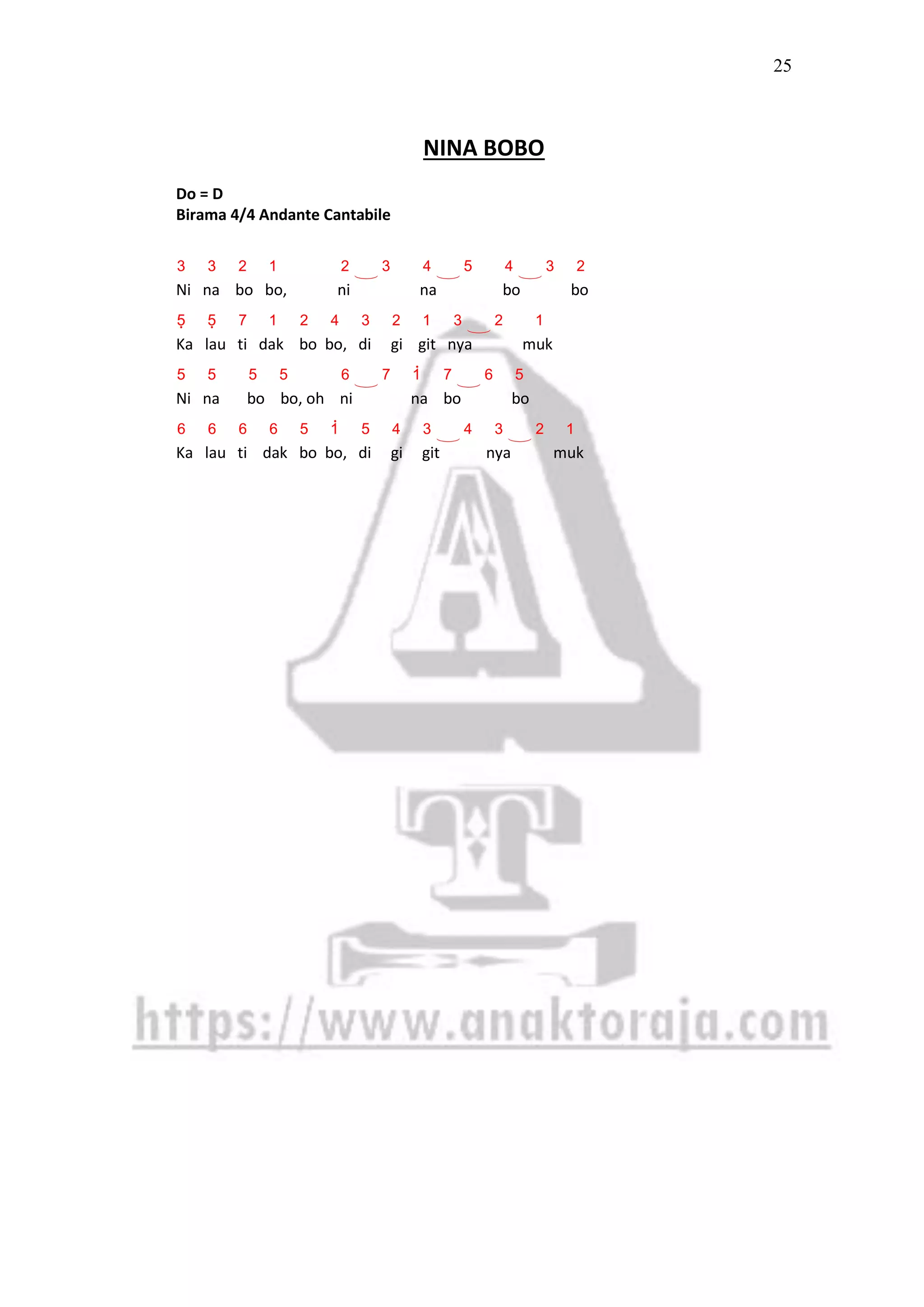 Not angka lagu anak lengkap | PDF