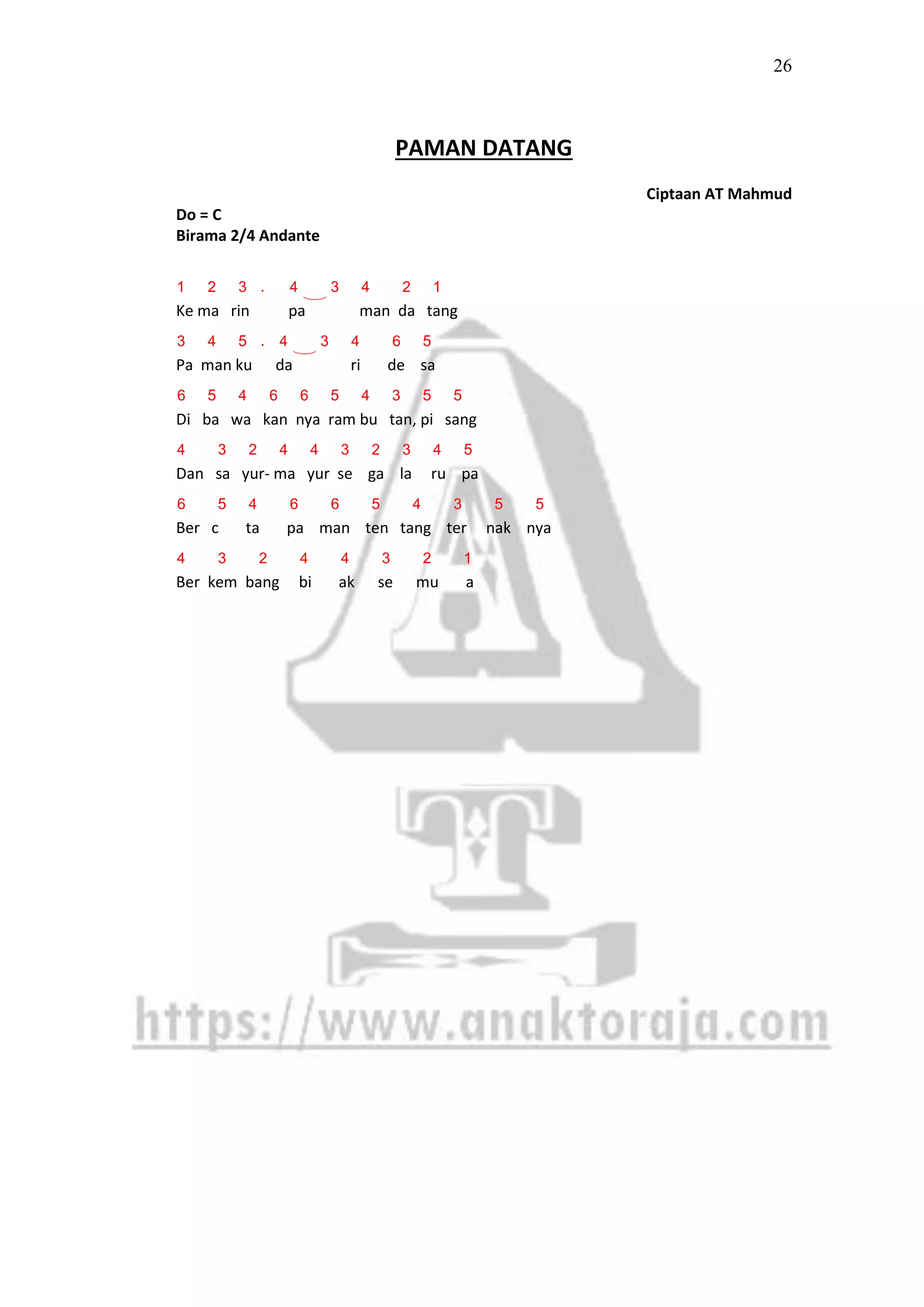 Not angka lagu anak lengkap | PDF