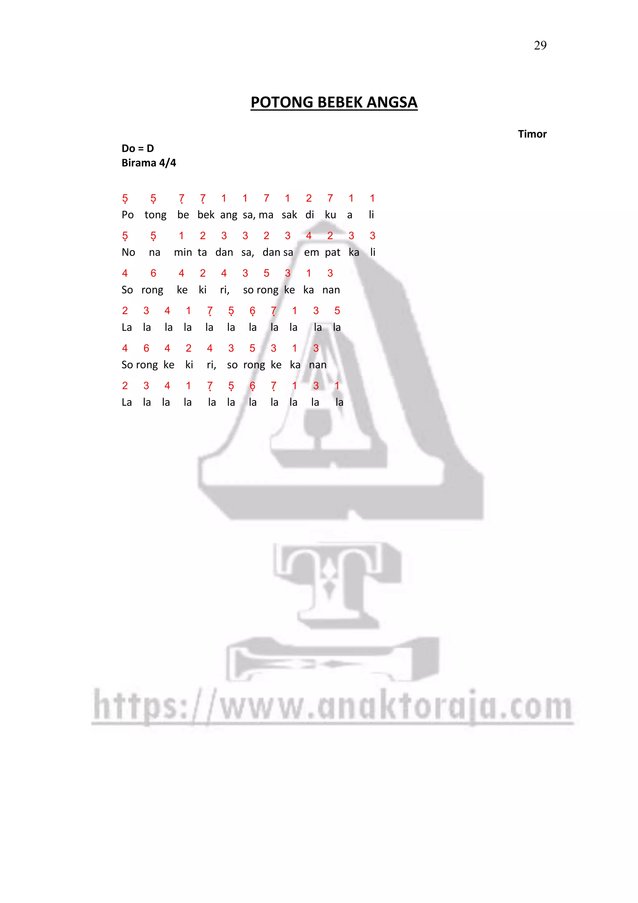 Not angka lagu anak lengkap | PDF