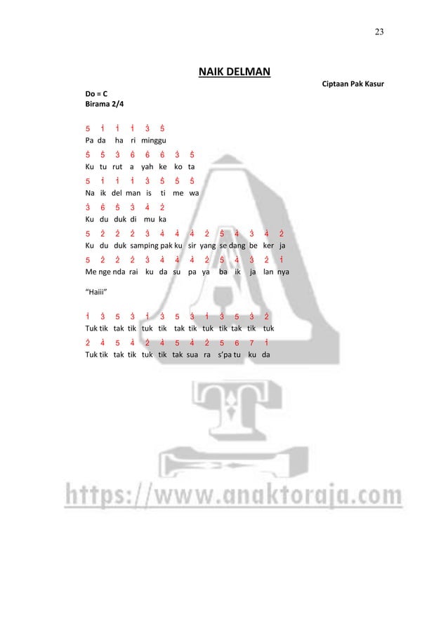Not angka lagu anak lengkap | PDF