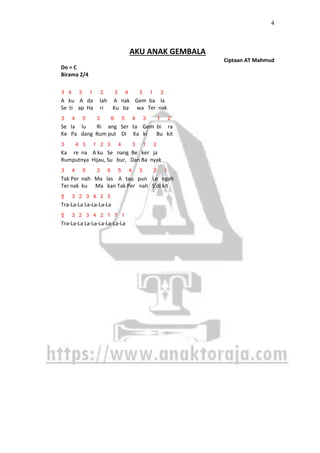 Not angka lagu anak lengkap | PDF