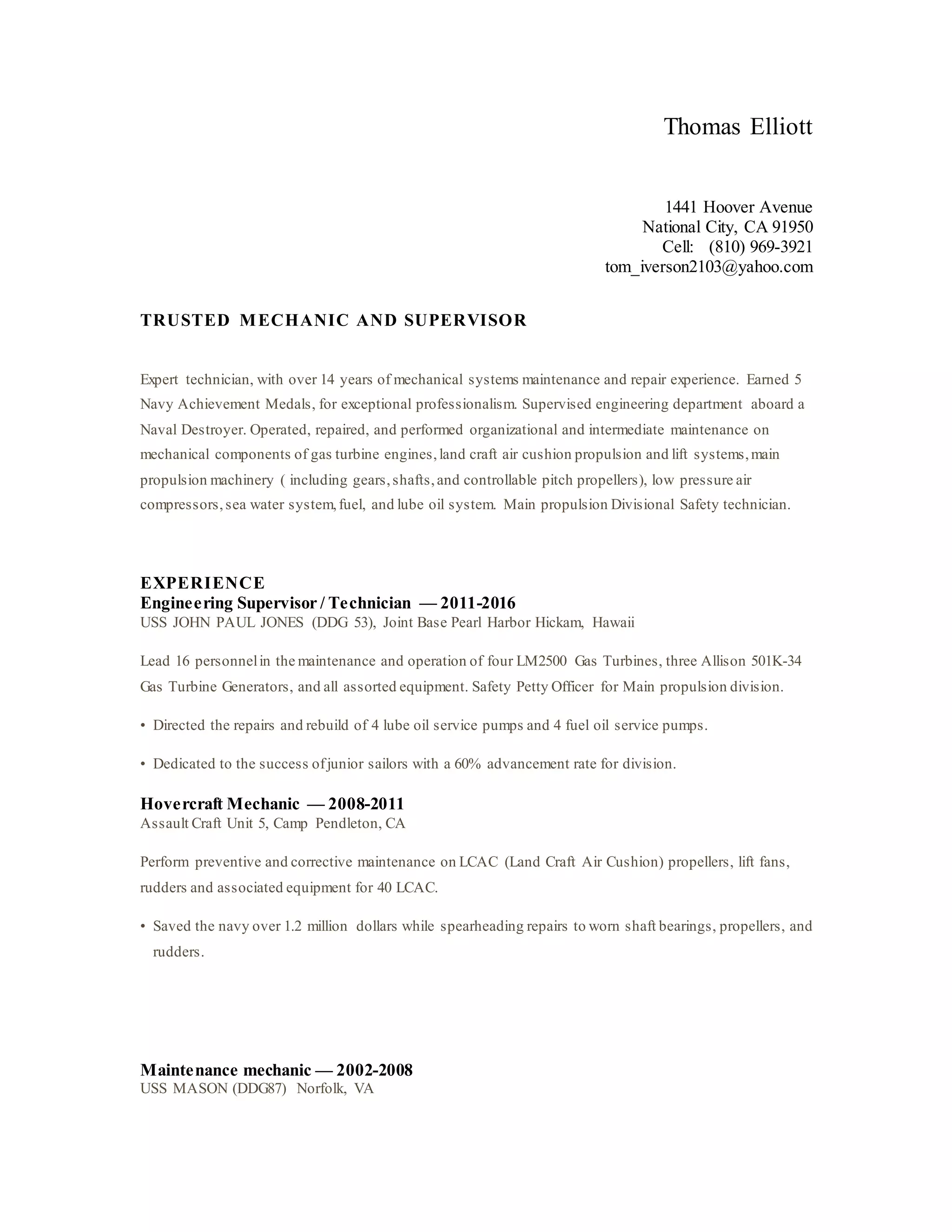 Thomas Elliott RESUME | DOCX