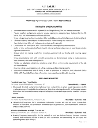 Ali Jalili - CSR _ Resume | PDF
