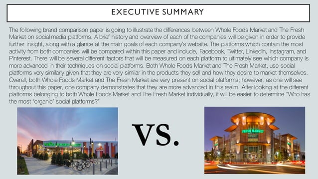 Cherf Whole Foods Market vs The Fresh Market | PPT
