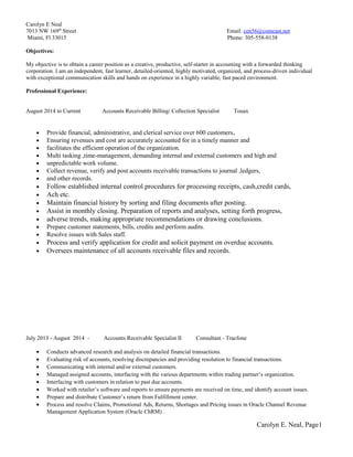 Carolyn Neal resume -2015 | PDF
