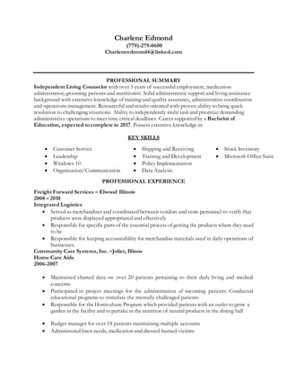 Ms Charlene Edmond Resume | DOCX