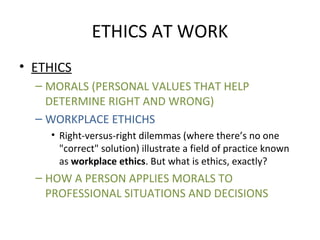 ETHICS AT WORK | PPT
