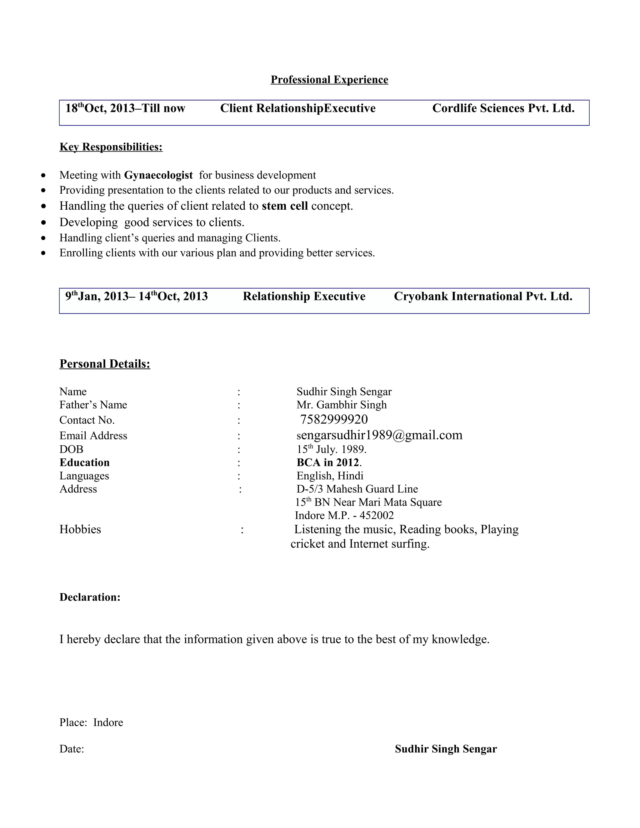 sudhir new updated resume | PDF