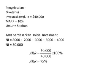 9 Analisa Kelayakan Investasi | PPT