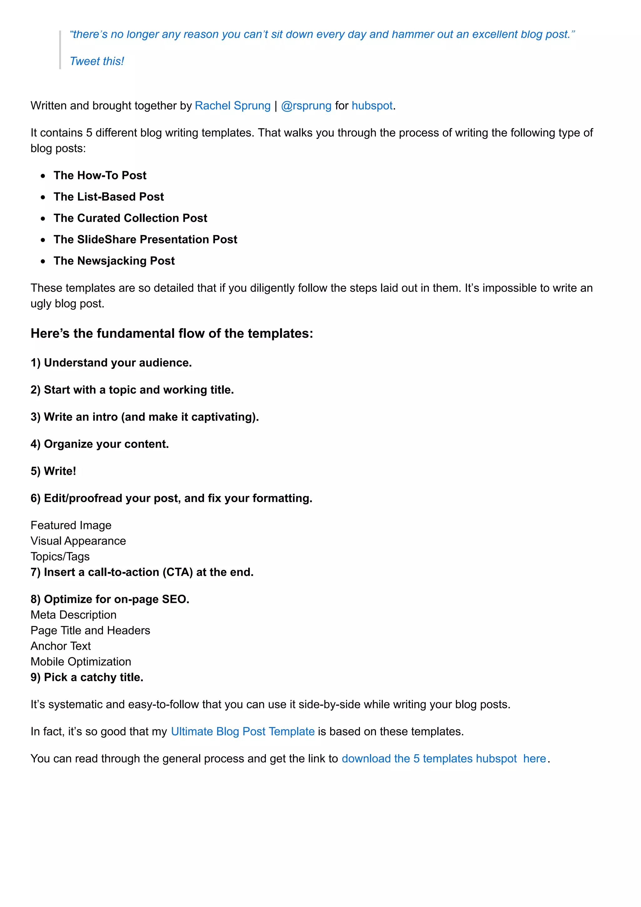 9 best blog writing templates | PDF