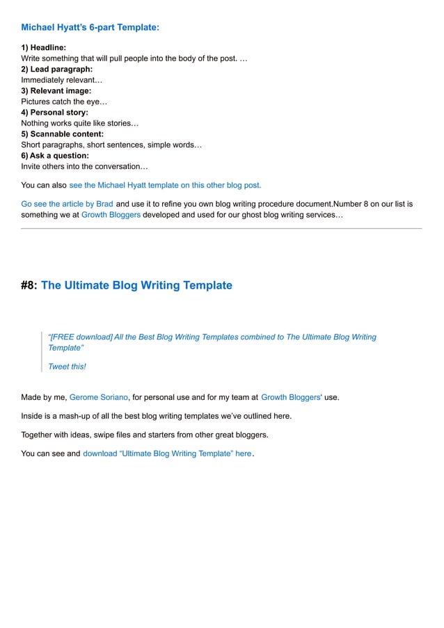 9 best blog writing templates | PDF