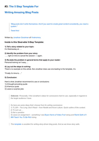 9 best blog writing templates | PDF