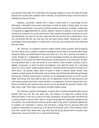 A SPEECH ON academic excellence | DOCX