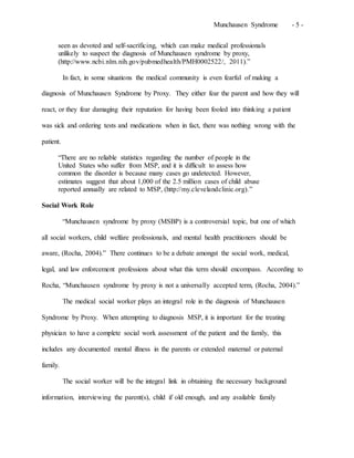 Munchausen Syndrome By Proxy paper | DOCX