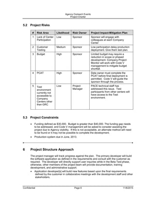 Project Charter - Outreach Events for the Company | PDF