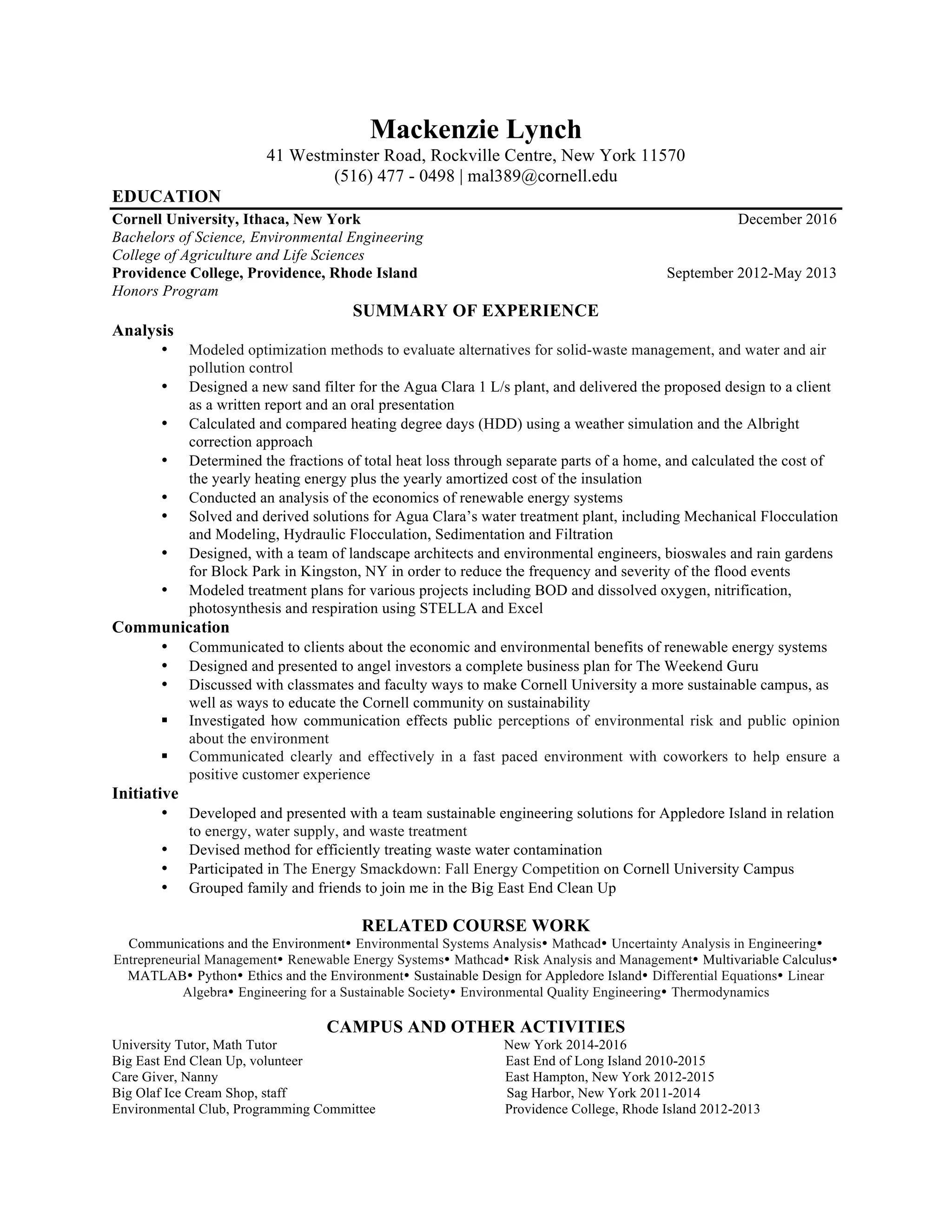 Mackenzie Lynch Resume | PDF