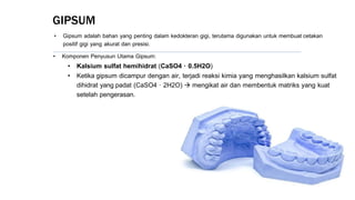 Ilmu biomaterial kedokteran gigi presentasi | PDF