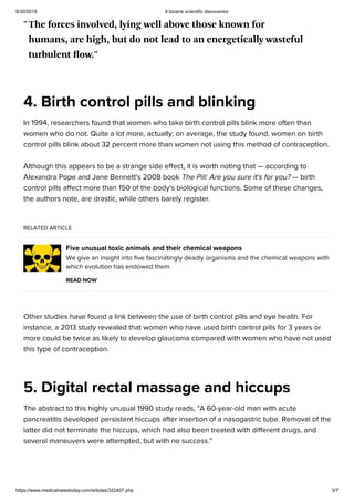 9 bizarre scientific discoveries | PDF | Birth Control | Reproductive ...