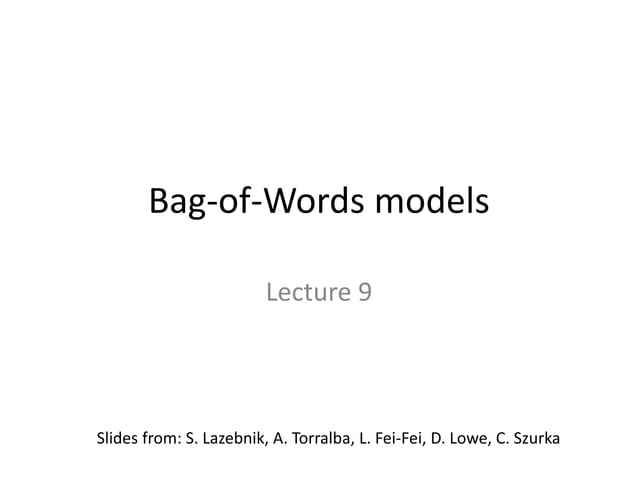 bag-of-words models | PDF