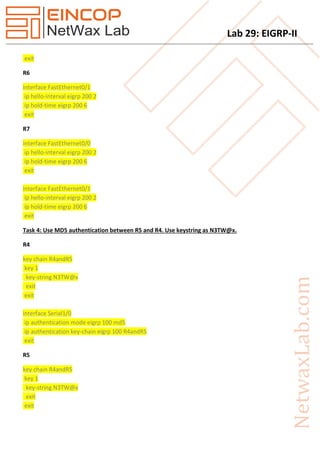 Eincop Netwax Lab: EIGRP ii | PDF