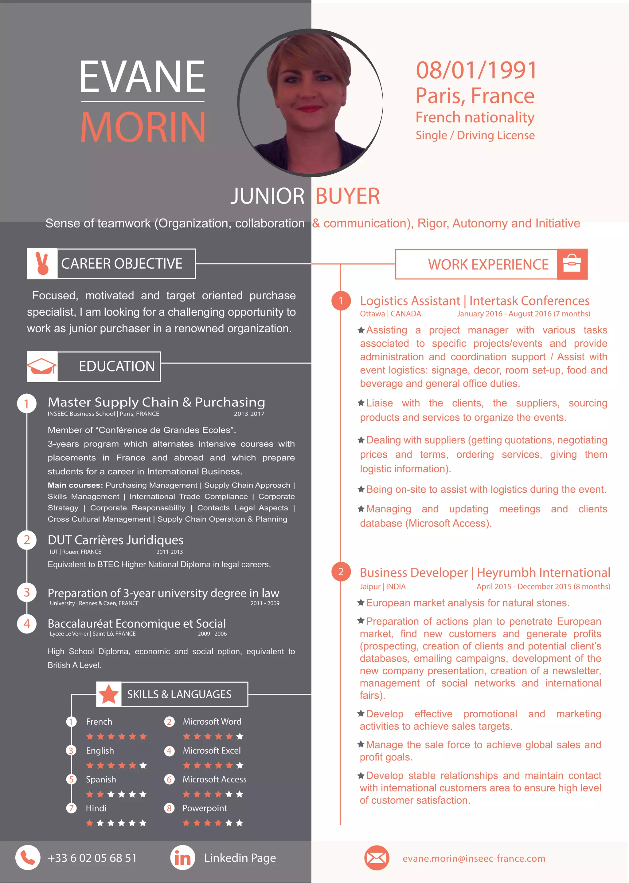 Resume.Evane Morin En | PDF