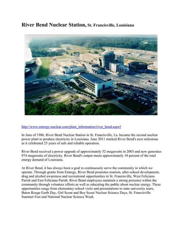 River Bend Nuclear Station | PDF | Science