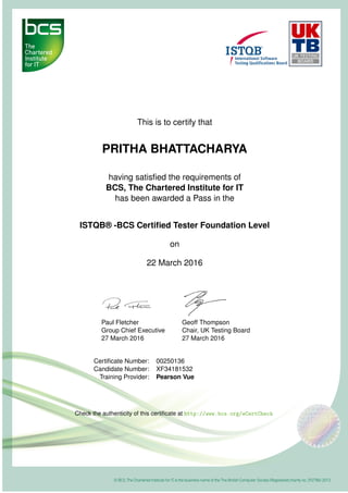 ISTQB_Certificate | PDF