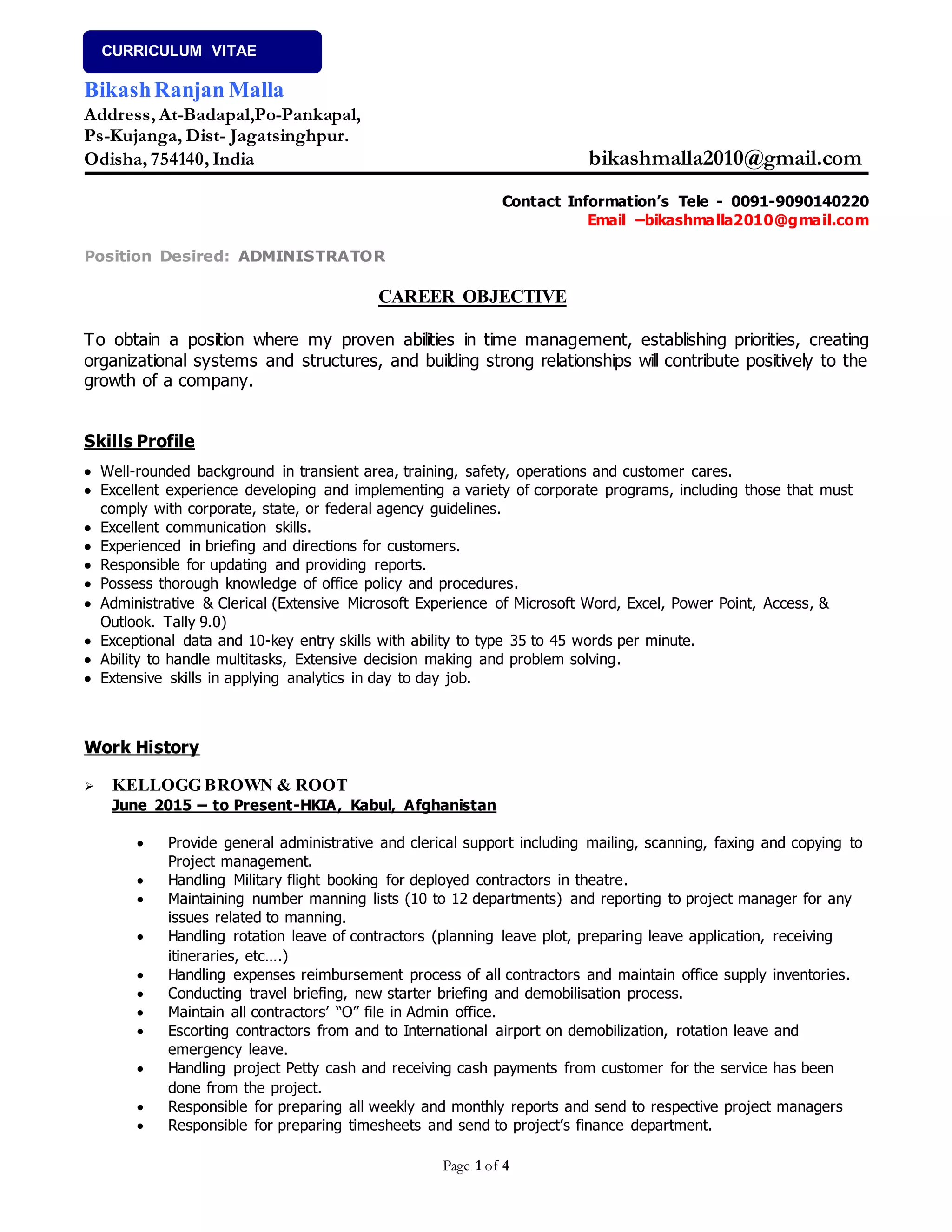 Bikash Ranjan Malla Updated Resume | DOCX | Business Administration ... Bikash Ranjan Malla Updated Resume | DOCX | Business Administration ...