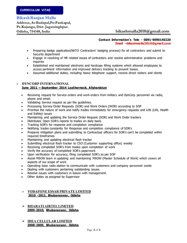 Bikash Ranjan Malla Updated Resume | DOCX | Business Administration | Business
