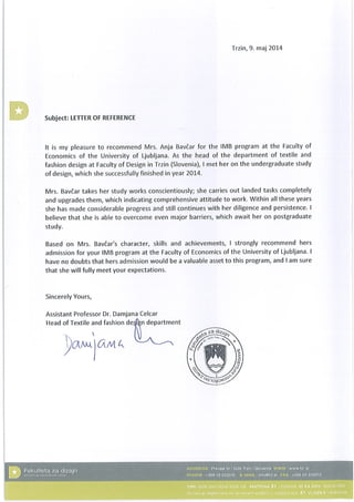 recommendation Anja Bavcar | PDF