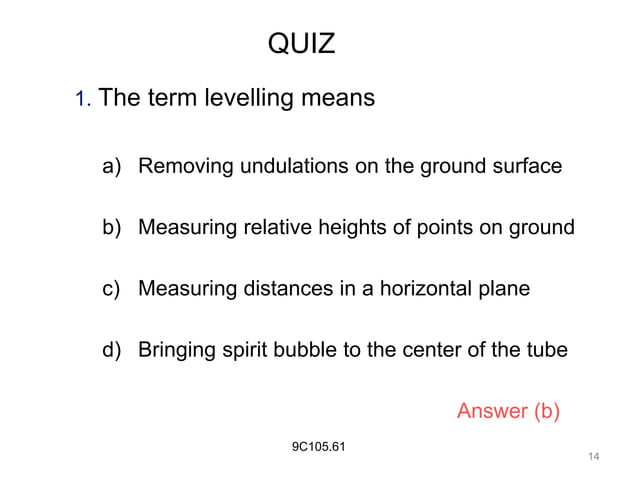 levelling and surveying presentation in civil | PPT