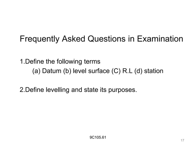 levelling and surveying presentation in civil | PPT