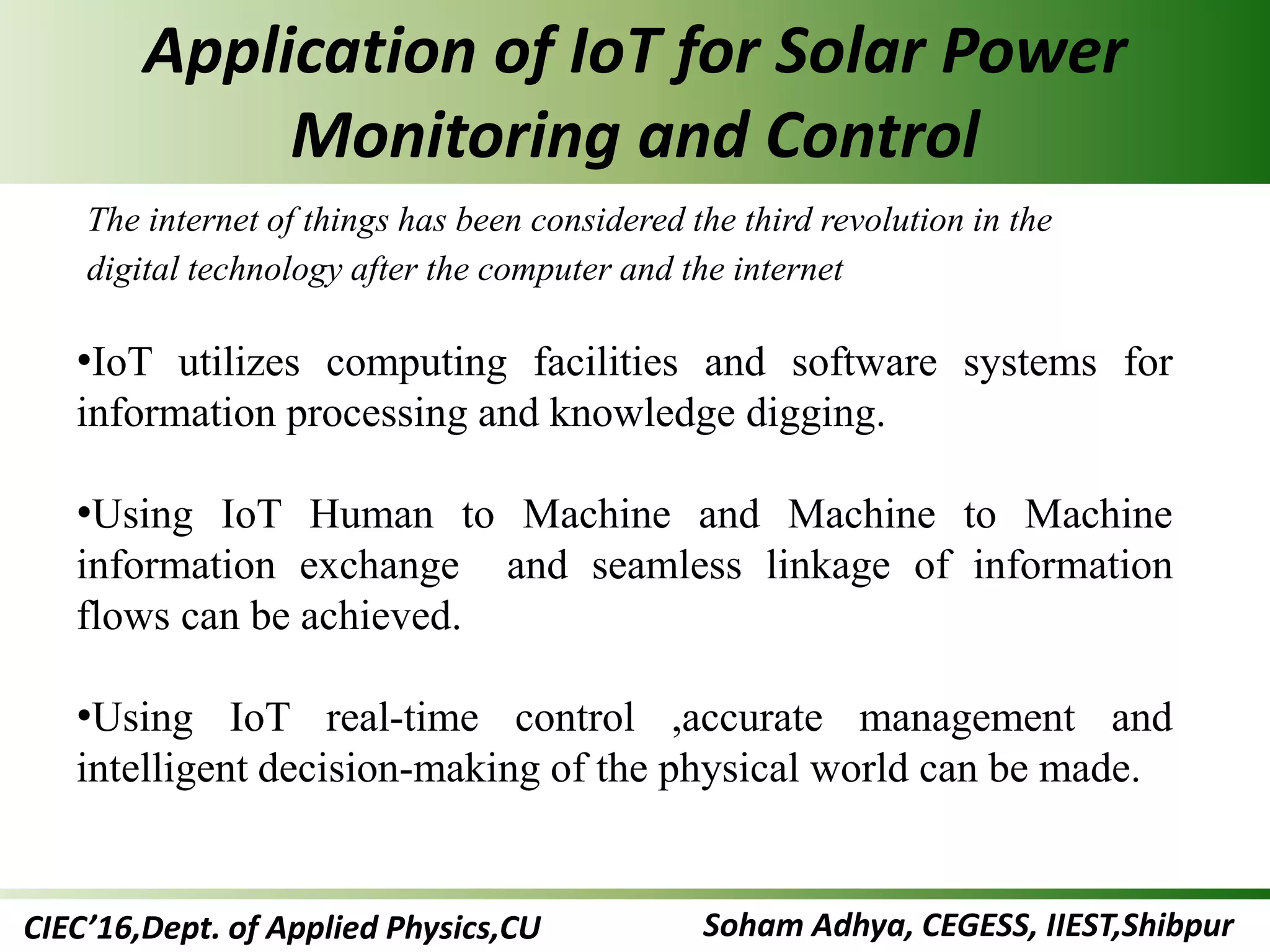 CIEC16_PPT_Iot Based Smart Solar Monitoring | PPTX