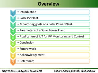 CIEC16_PPT_Iot Based Smart Solar Monitoring | PPTX