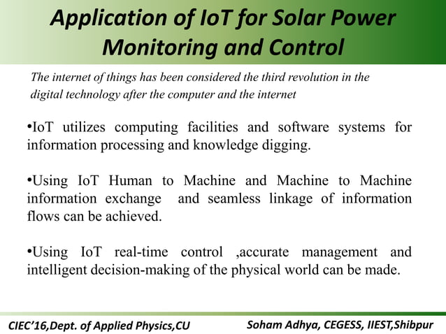 CIEC16_PPT_Iot Based Smart Solar Monitoring | PPTX