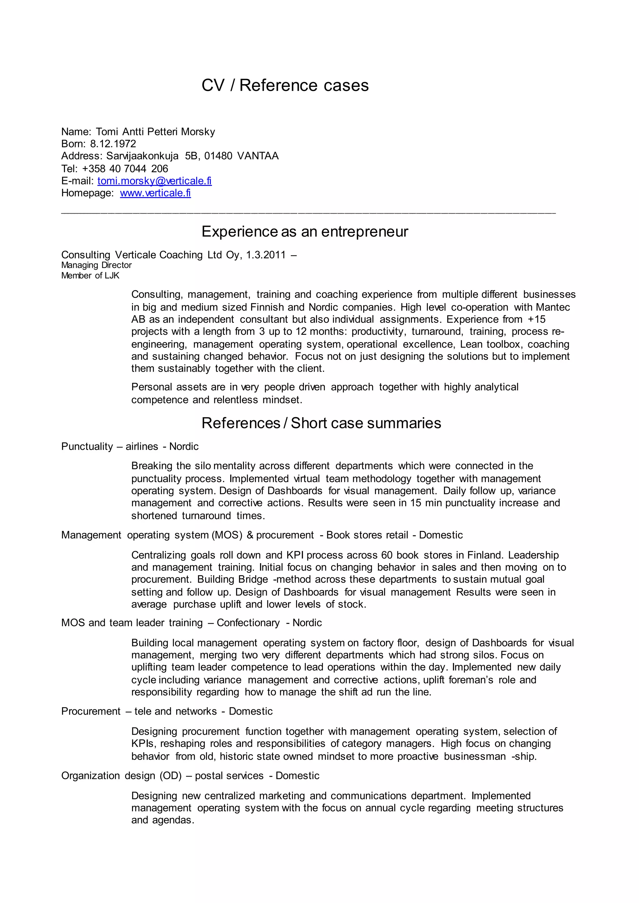 CV & References_180117 | PDF