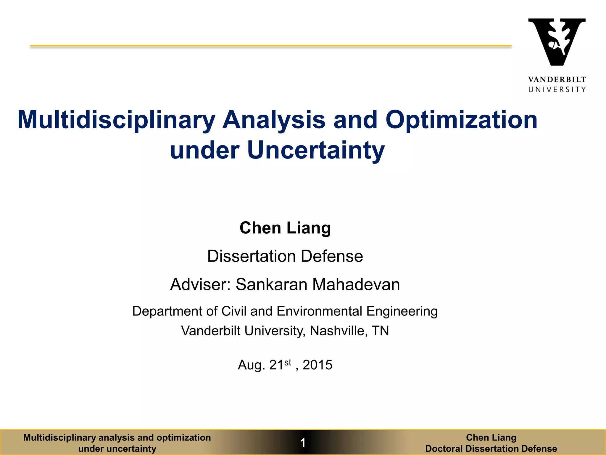 Multidisciplinary analysis and optimization under uncertainty | PDF