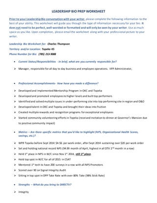 Bio Prep Worksheet 030315 | DOCX