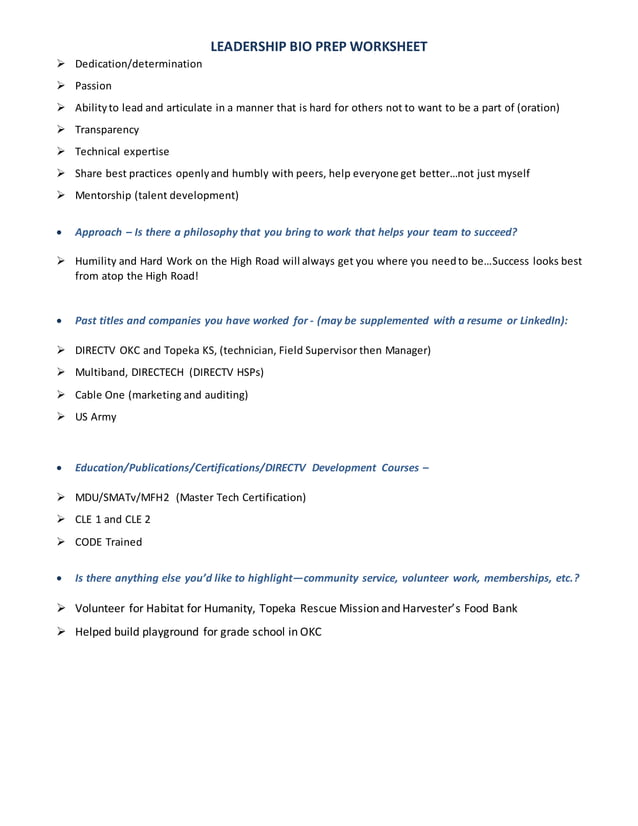 Bio Prep Worksheet 030315 | PDF