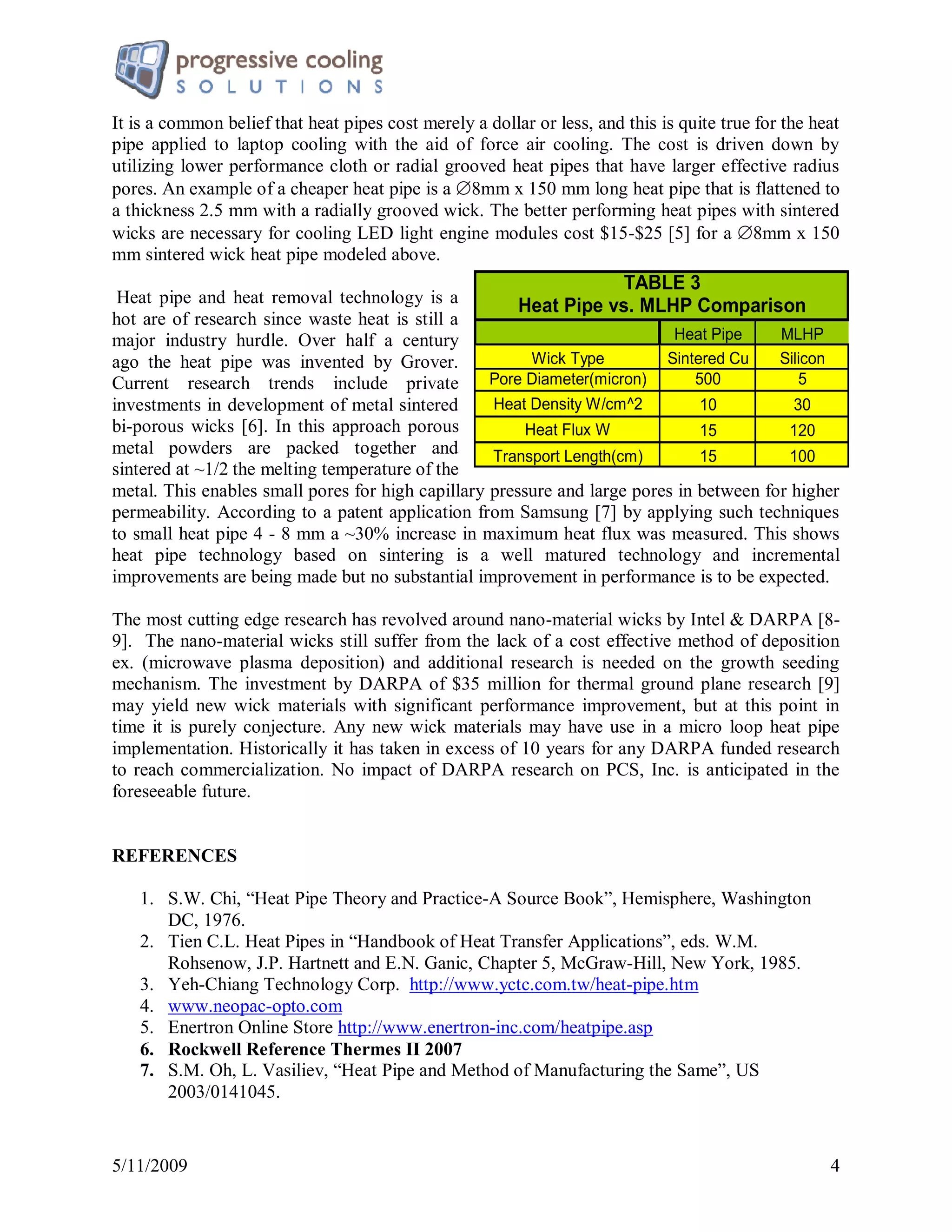 Current Heat Pipe Technology | PDF