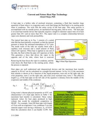 Current Heat Pipe Technology | PDF