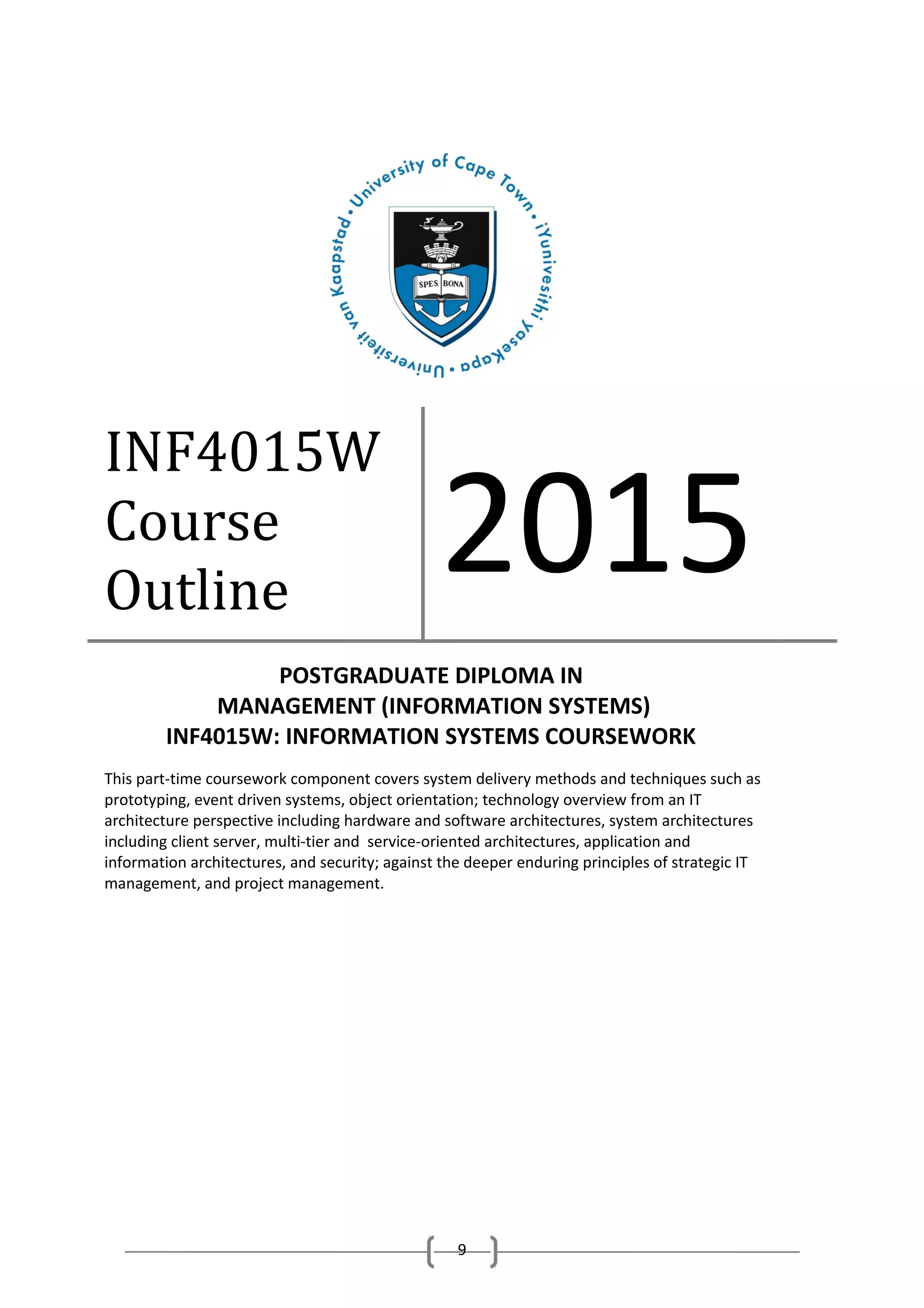 INF4015 2015 Course Outline v1 | DOC