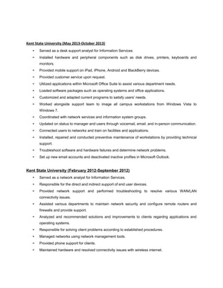 Kenneth Agee Resume 2016 | DOC | Operating Systems | Computer Software ...