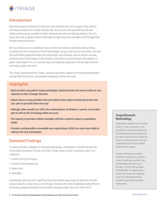 Wearables-Provider-Research_iTriage November 2015 | PDF